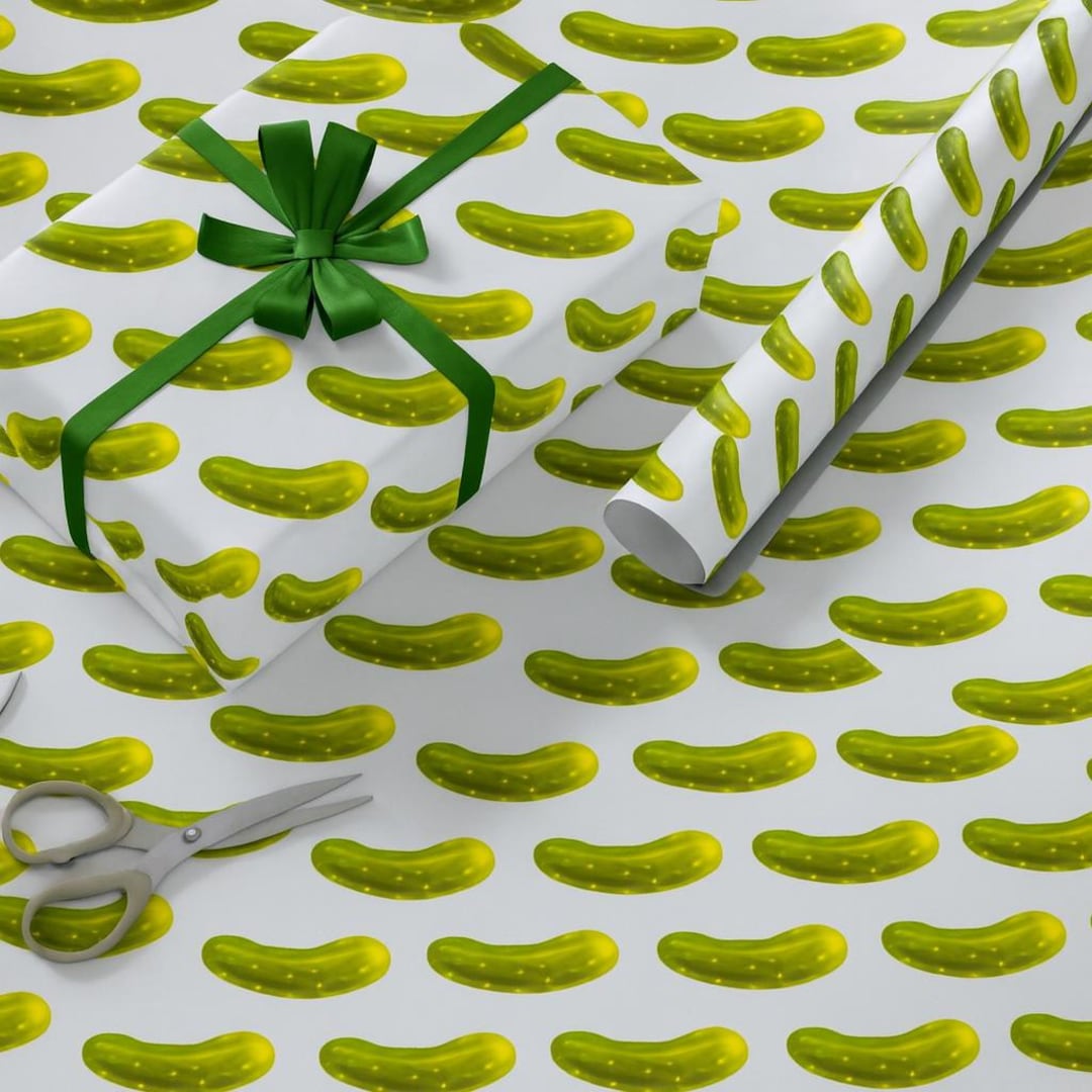 Pickle Wrapping Paper Unique Gift Wrap for All Occasions Quirky Fun ...
