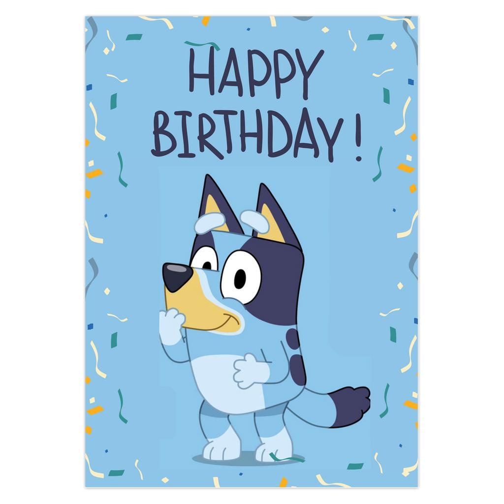 Bluey Happy Birthday Card Wishing A Wackadoo Birthday Comes an Envelope ...
