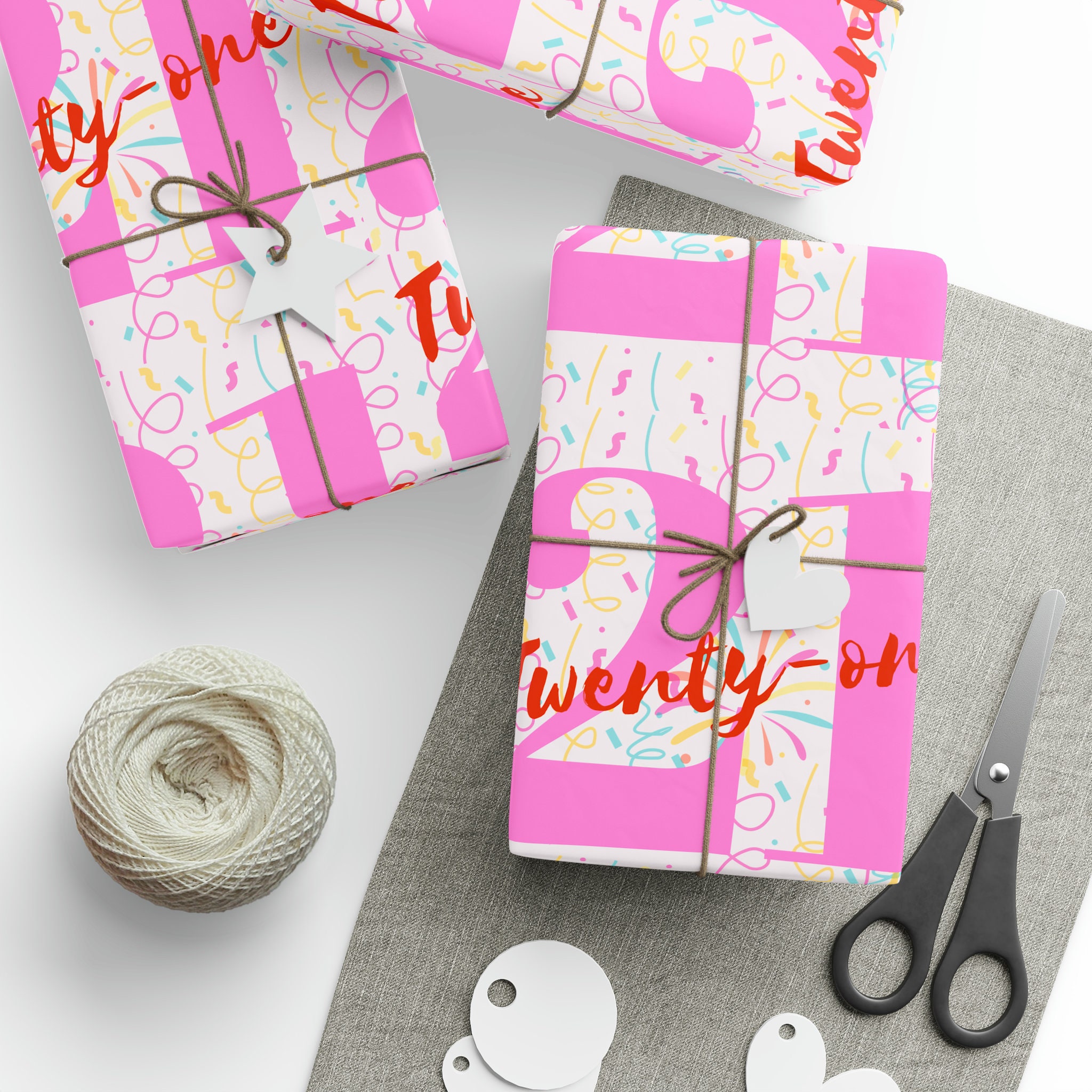 21st Birthday Wrapping Paper 21st Birthday Gift Wrap Celebrate 21 Happy ...