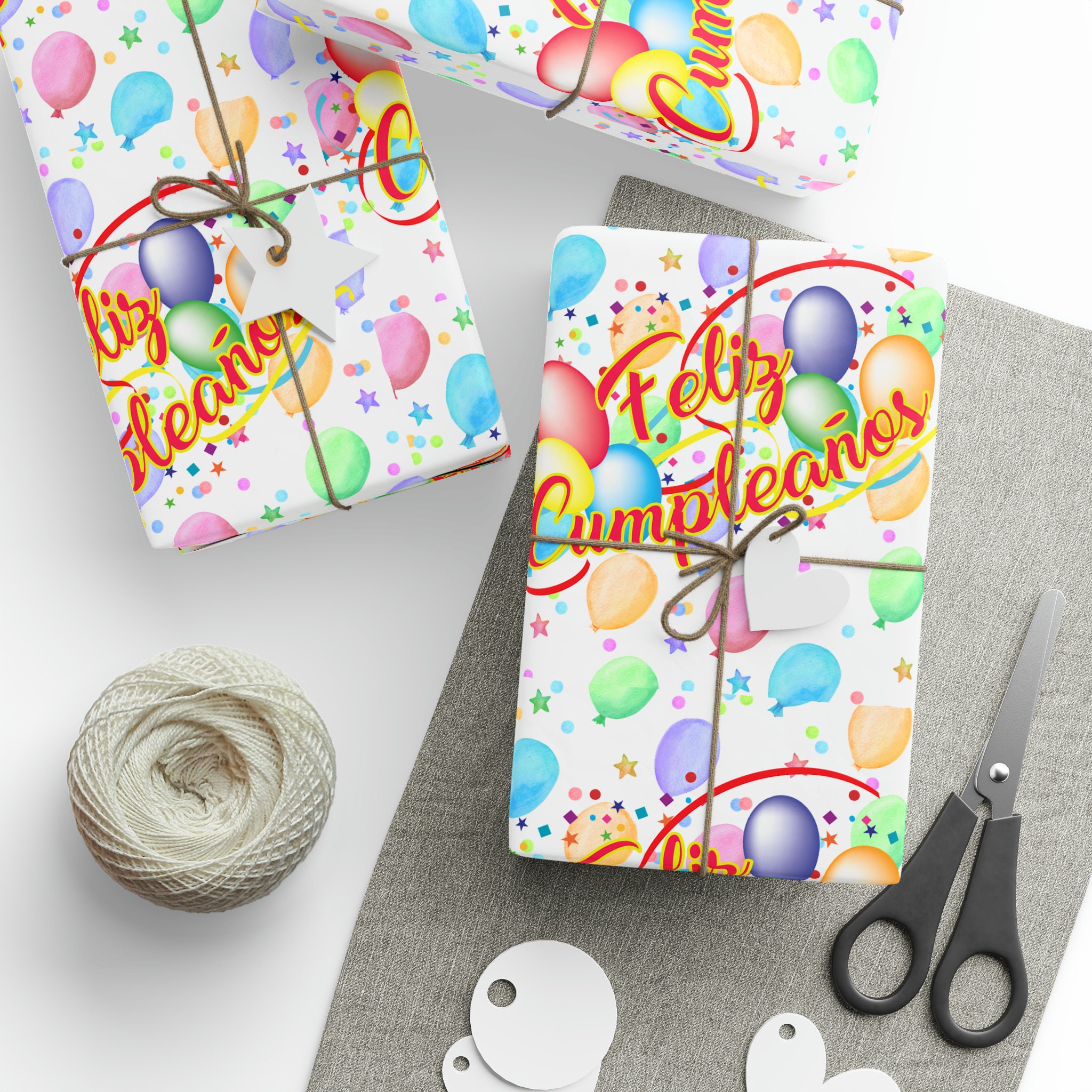 Feliz Cumpleaños Wrapping Paper, Happy Birthday in Spanish , Feliz ...