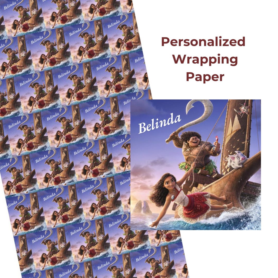 Gift Wrap Happy Birthday Island Girl Wrapping Paper Moana Birthday ...