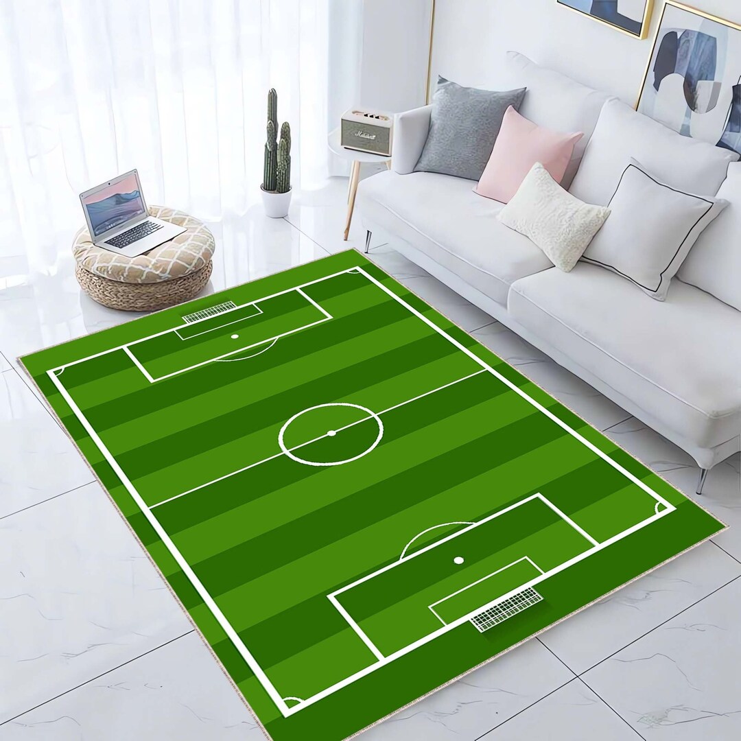 Football Field Rug, Kids Room Floor Rug, Football Play Rug, Sport Room ...
