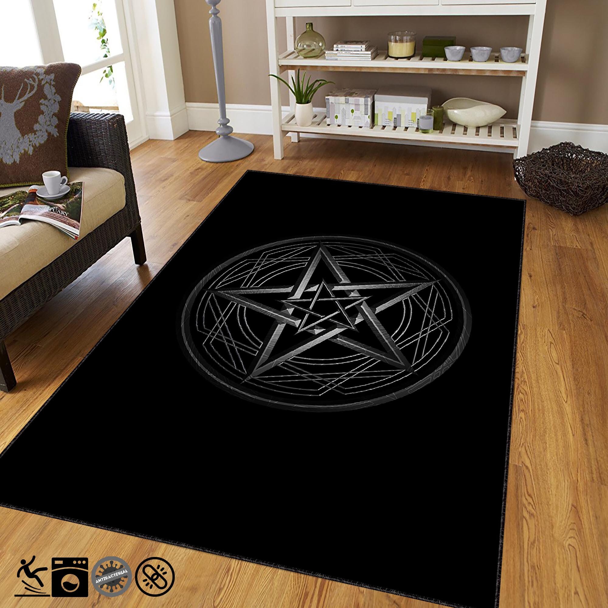 Pentagram Design Rug Dark Pentagram Rug - Etsy
