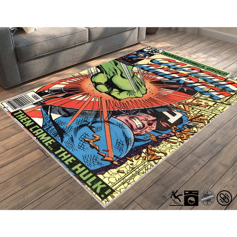 Captain America Rug, Comic Cartoon Books Cover, Books First Number ...