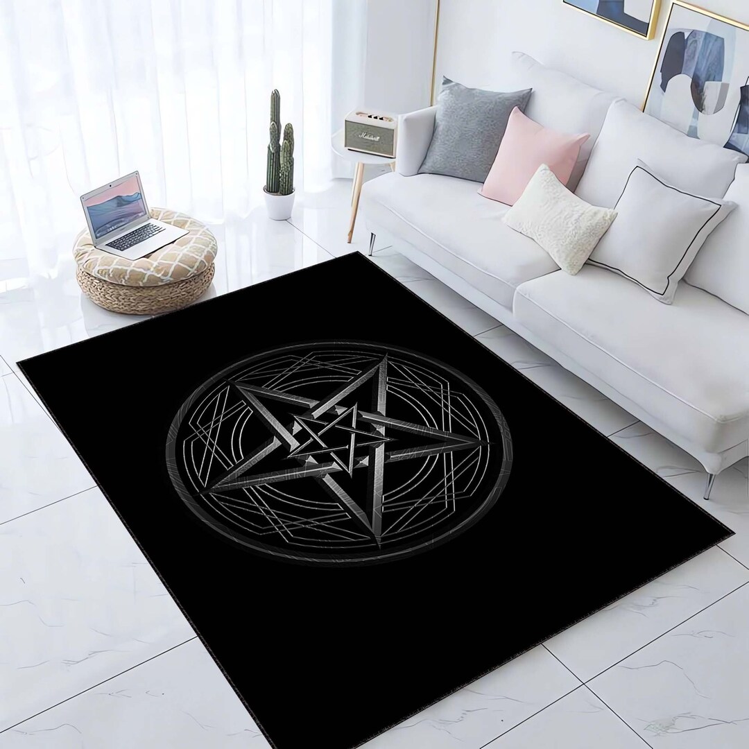Pentagram Rug, Satan Rug, Devil Rug, the Star Satanic Carpet, Gothic ...
