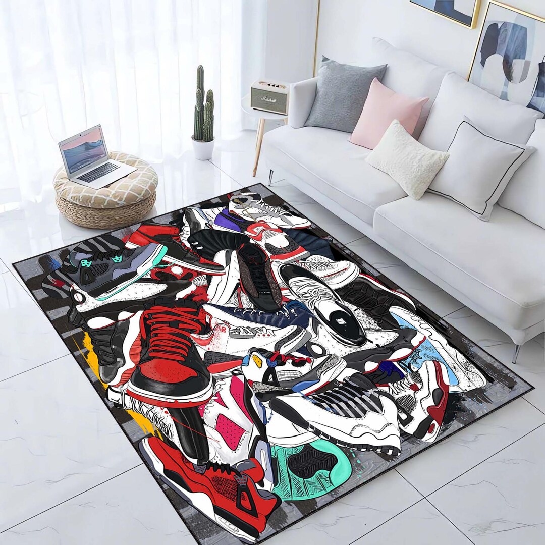 Sneakers Custom Rug, Sneakers Shoes Rug, Street Cool Rug, Sneakers ...