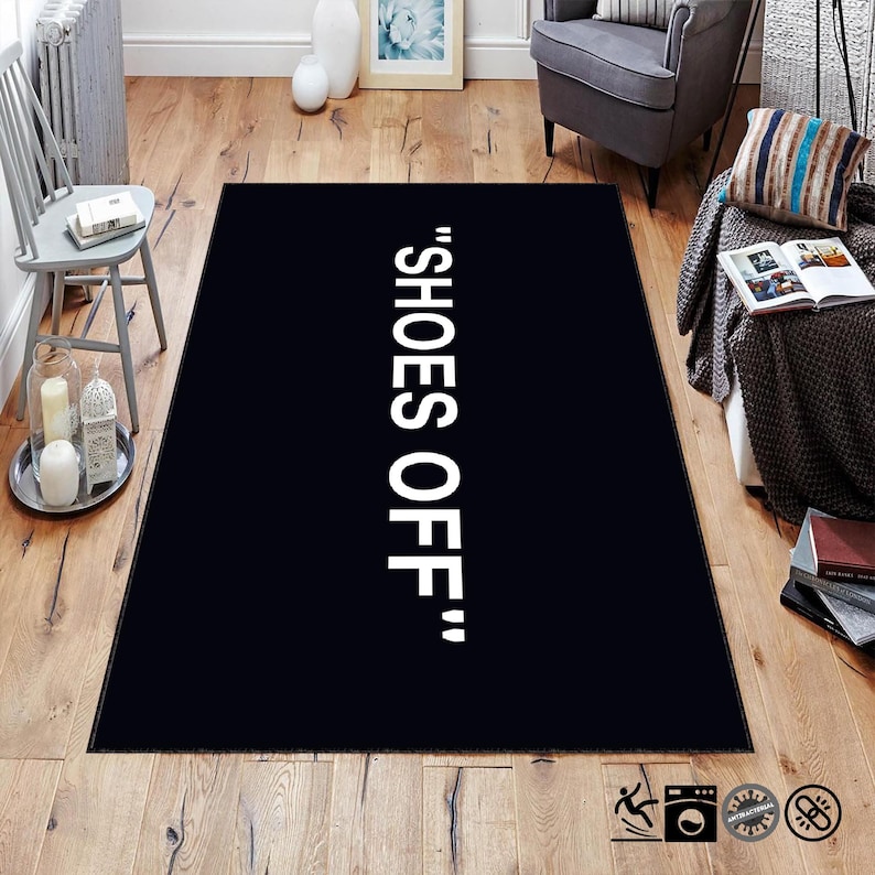 Shoes off Rug Black Keep Off Designer Personalized Gift - Etsy