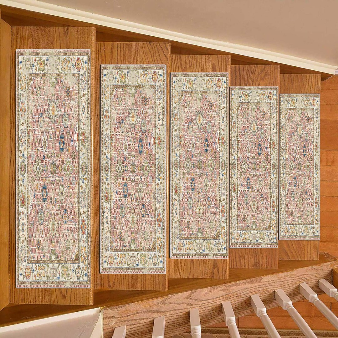Anatolia Flower Stair Rug, Floral Stair Treads Rug, Stair Runner Rug ...