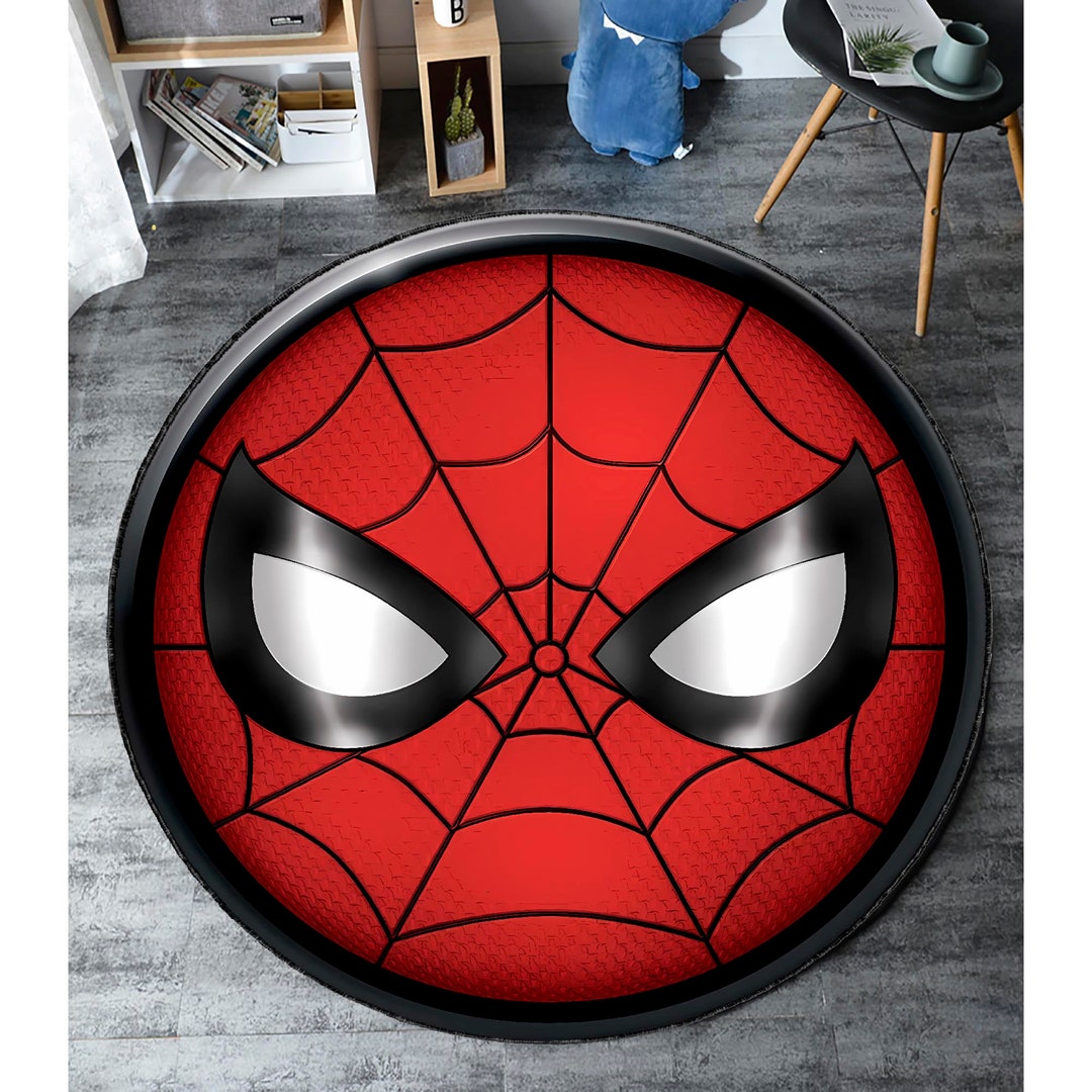 Spiderman Rug, Red Rug, Spiderman, Round Rug, Spiderman Round Rug ...