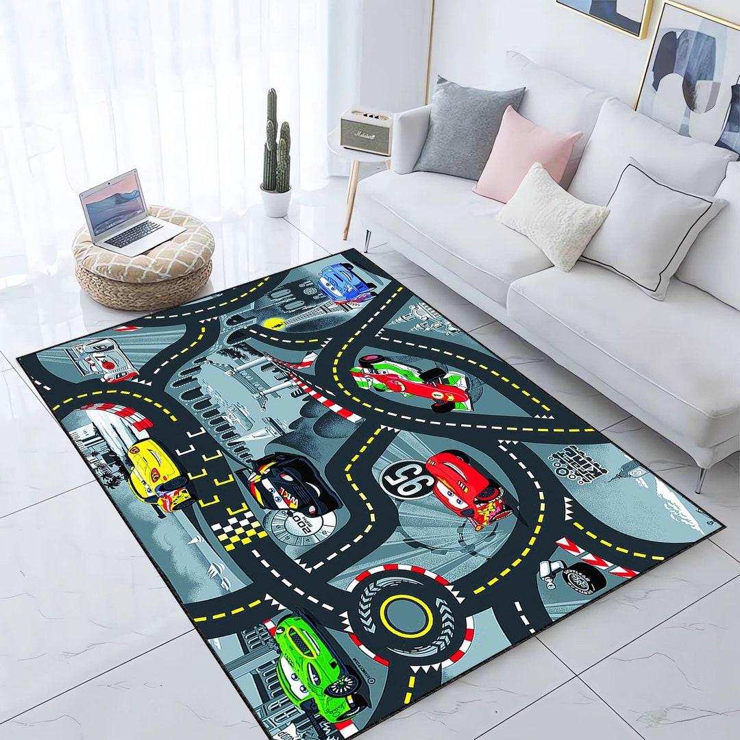 Kids Play Rug, City Road Rug, Nursery Rug, Washable Kids Rug, Non-slip ...