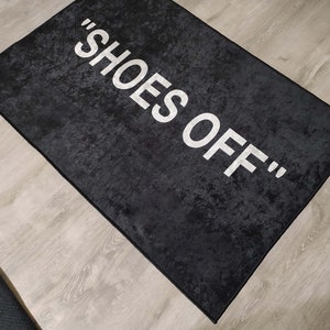 Shoes off Rug, Black Keep Off, Designer Personalized Gift, Keepoff ...