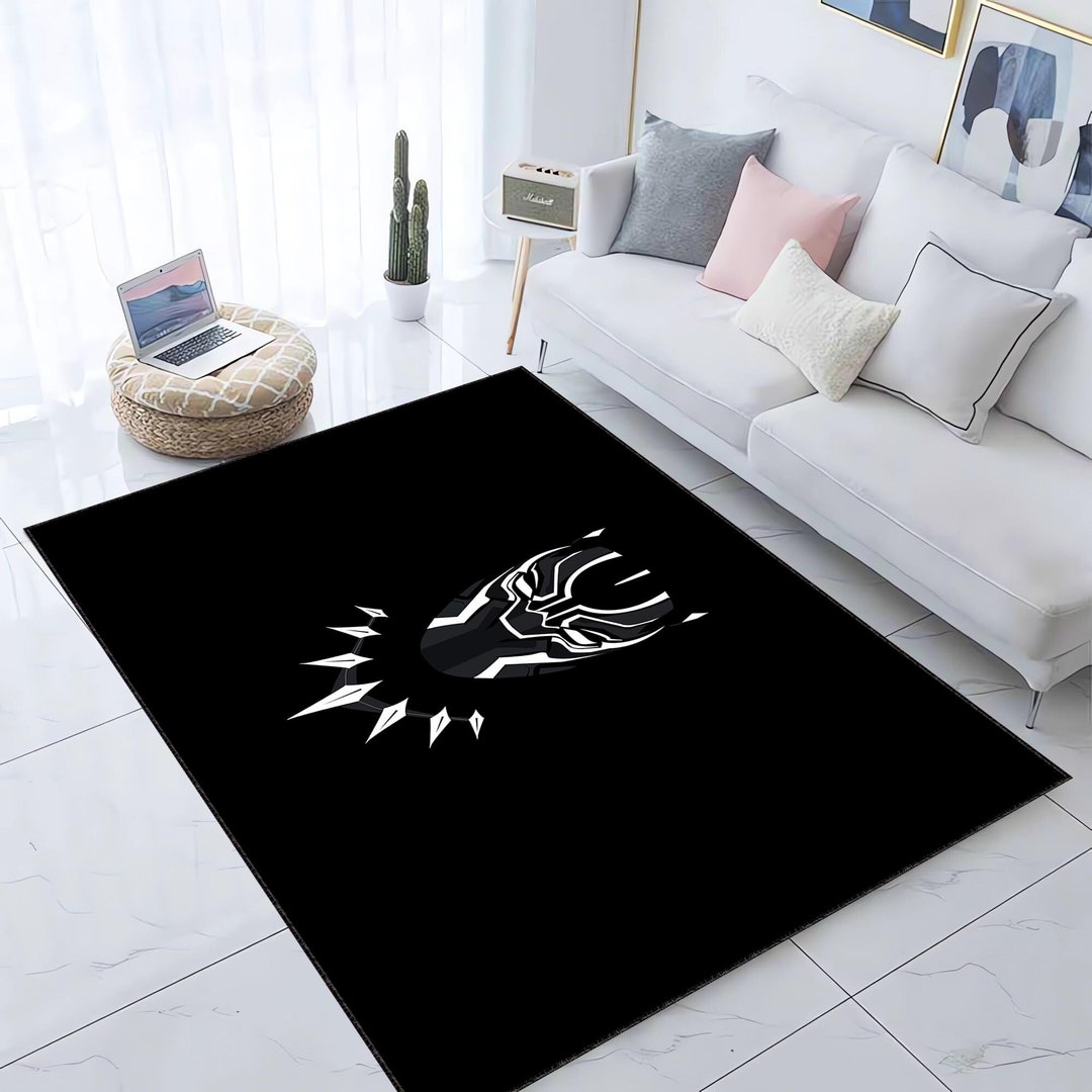 Black Panther Rug, Black Panther Carpet, Comics Cartoon Rug, Panther ...