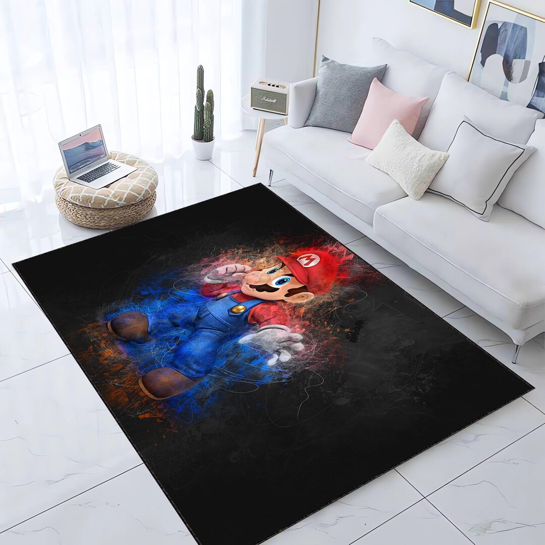 Super Mario Rug Kids Room Rug Mario Rug Animated Cartoon - Etsy UK