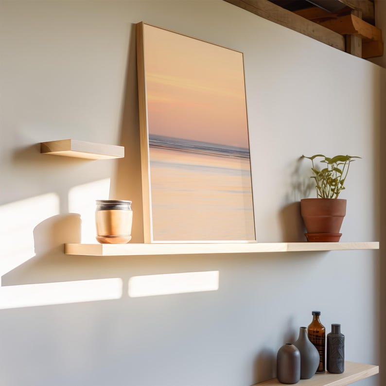 Ocean Photography Abstract Sunset | Neutral Coastal Wall Art Soft ...