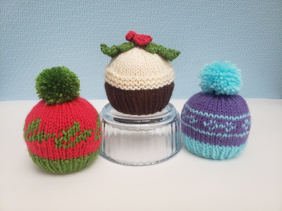PDF Knitting Pattern for Knitted-in-round, Christmas Pudding & Cupcake ...