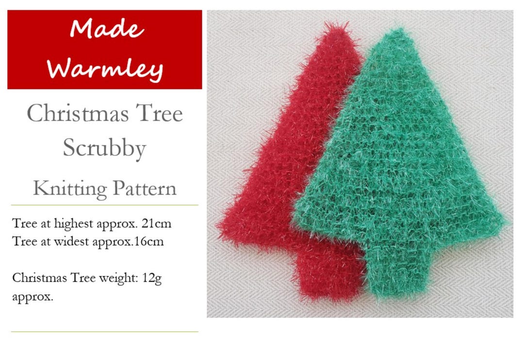 PDF Knitting Pattern for Christmas Tree Cleaning Scrubby; Quick, Easy ...