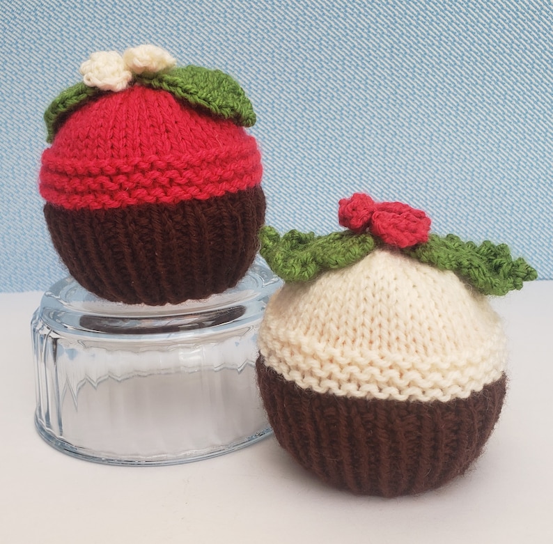 PDF Knitting Pattern for Knitted-in-round, Christmas Pudding & Cupcake ...