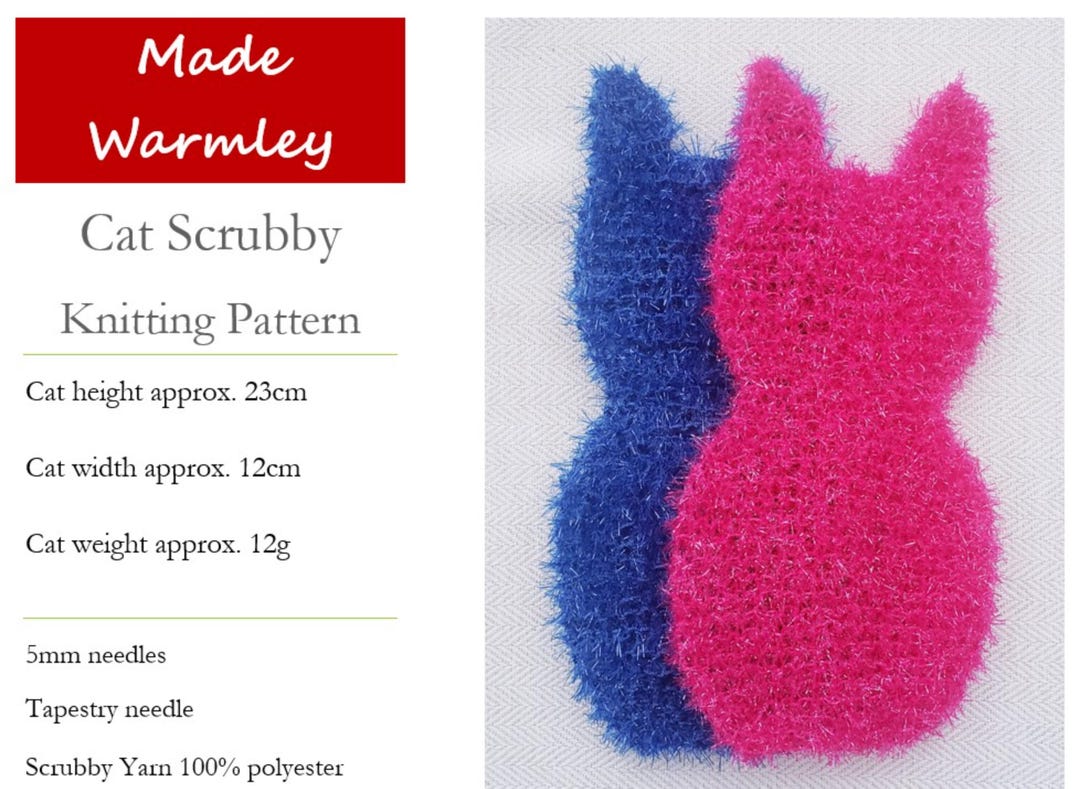 PDF Knitting Pattern for Cat Cleaning Scrubby; Quick, Easy & Fun ...