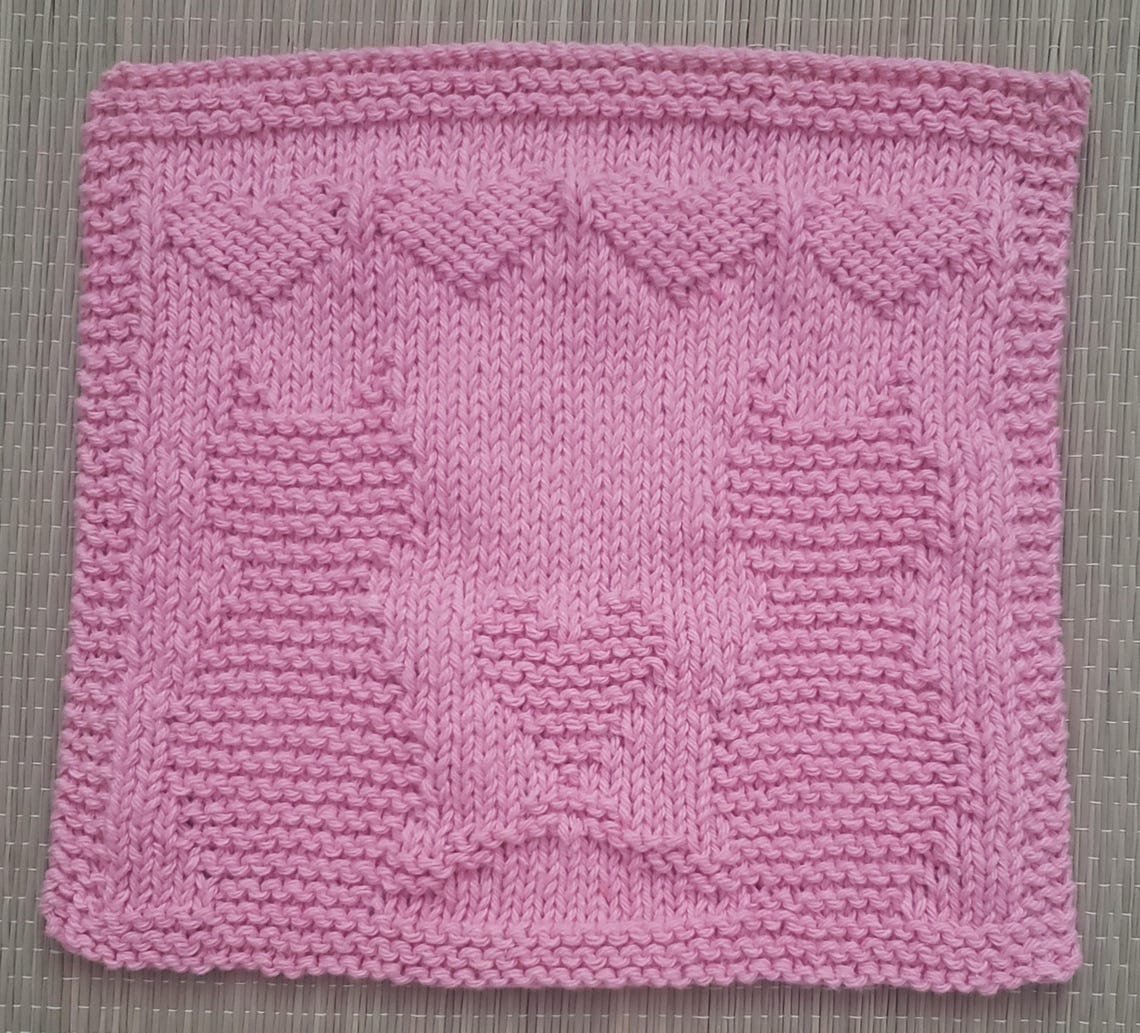 PDF Knitting Pattern for Loving Cats Versatile Square, Heart Design for ...