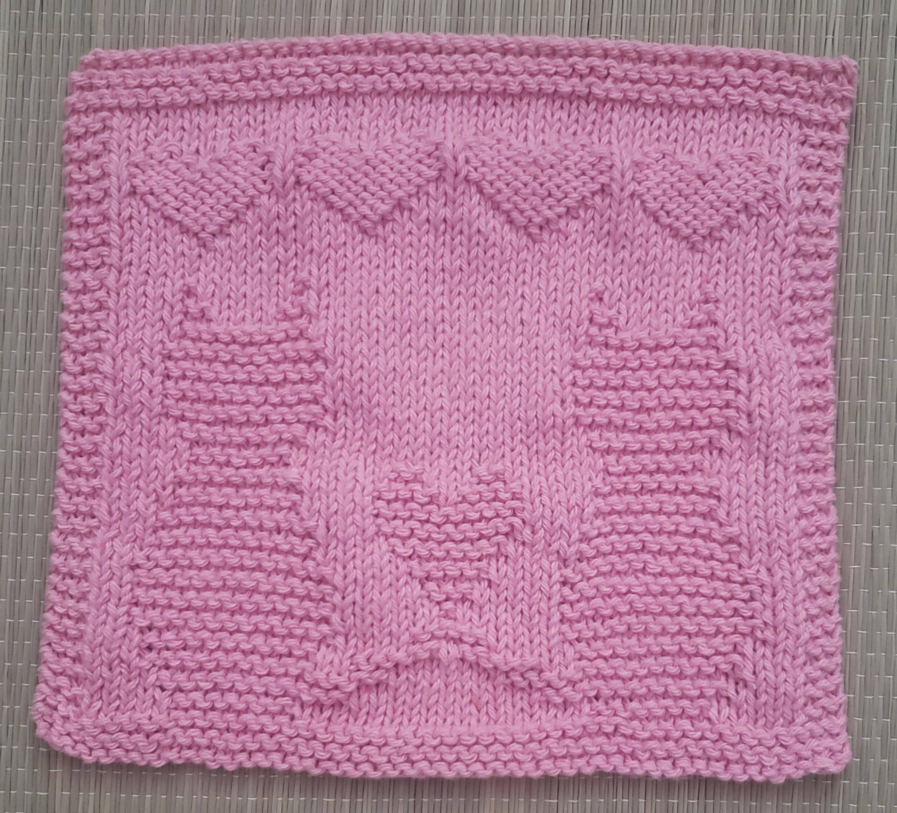 PDF Knitting Pattern for Loving Cats Versatile Square, Heart Design for ...