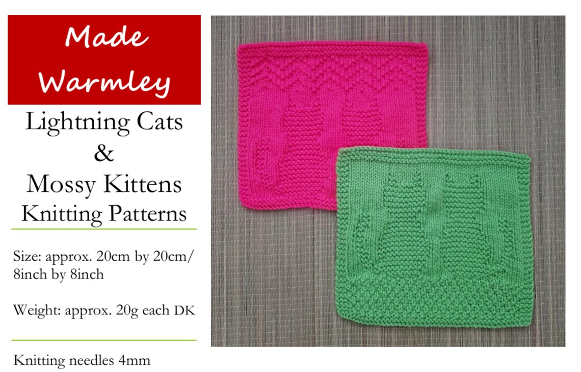 PDF Knitting Patterns of Cats With Chevron & Moss Stitch; Easy and Fun ...