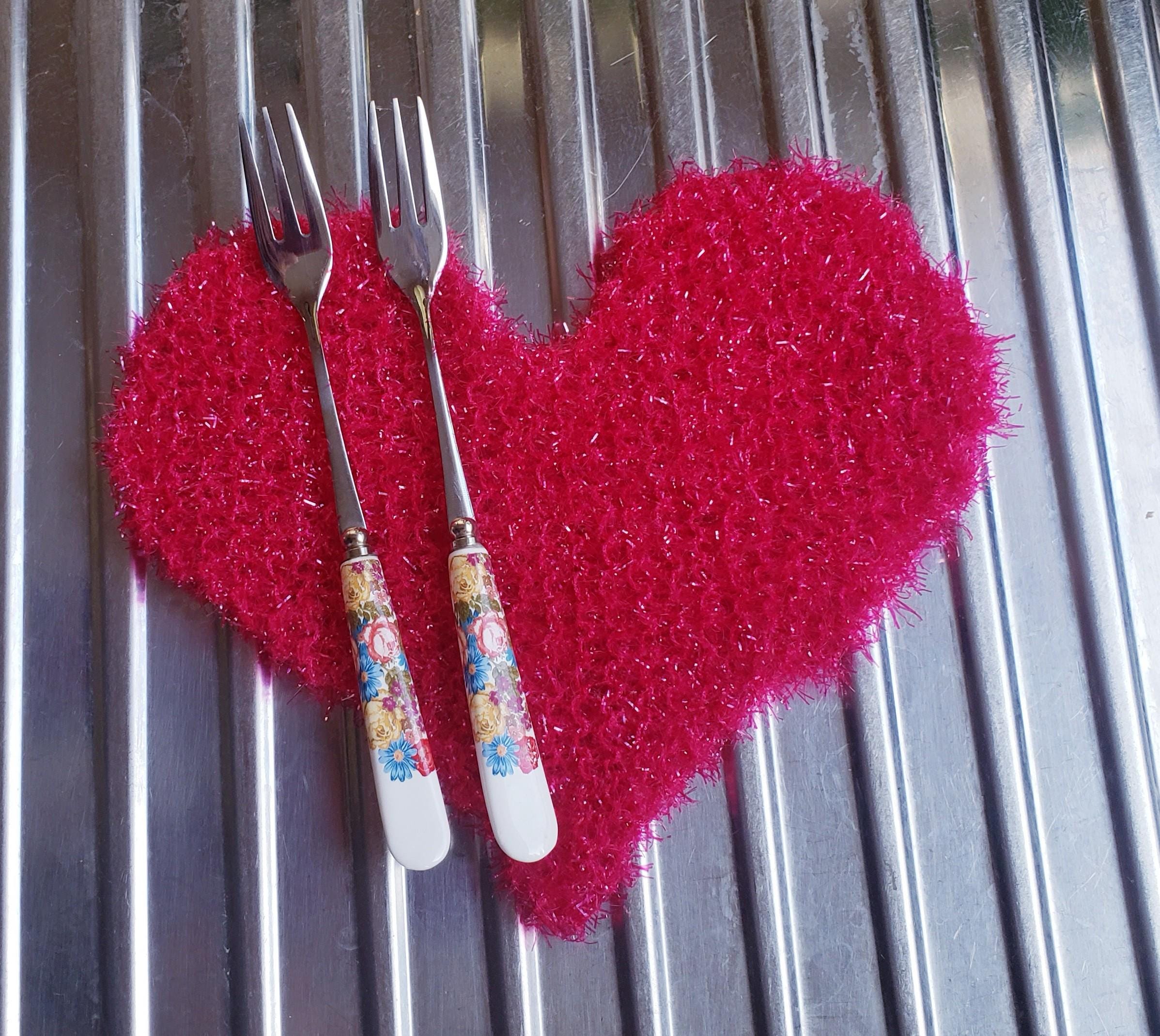 PDF Knitting Pattern for Valentine Heart Cleaning Scrubby; Quick, Easy ...