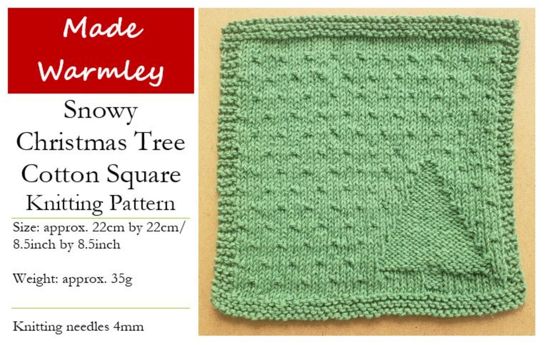 PDF Knitting Pattern Easy Knit Snowy Christmas Tree; Versatile Knitted ...