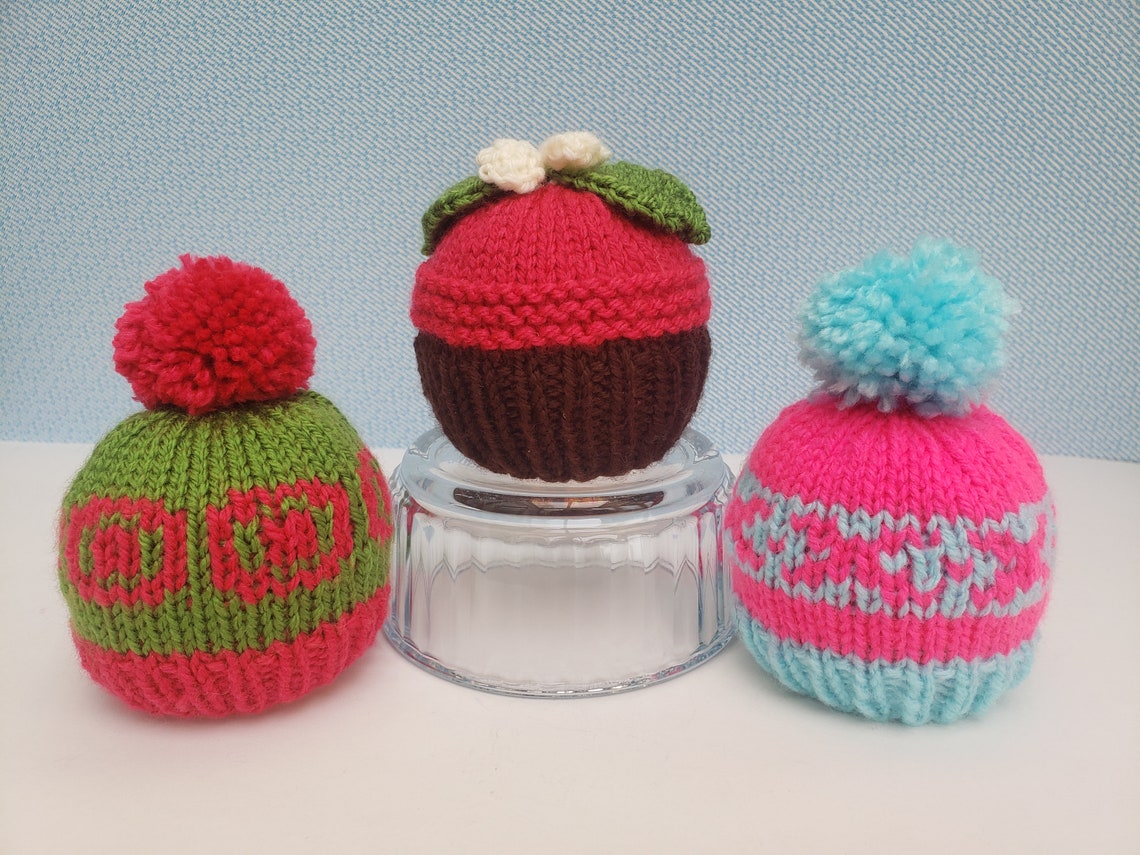 PDF Knitting Pattern for Knitted-in-round, Christmas Pudding & Cupcake ...
