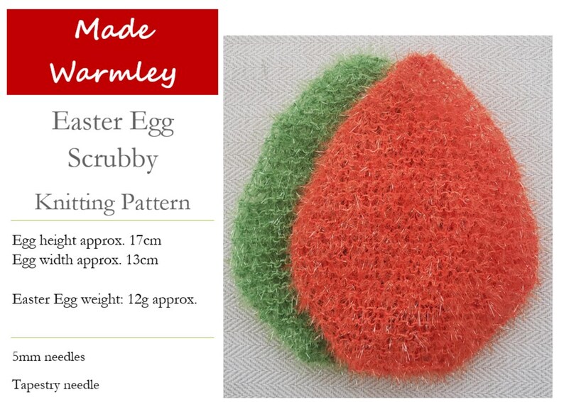 PDF Knitting Pattern for Easter Egg Cleaning Scrubby; Quick, Easy & Fun ...