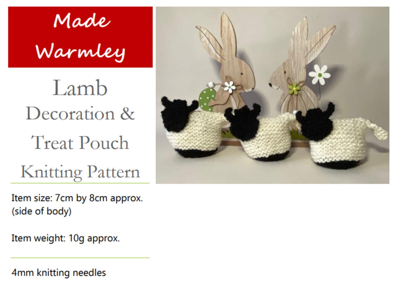 PDF Knitting Pattern for Easter Lamb Decoration & Creme Egg Cover ...