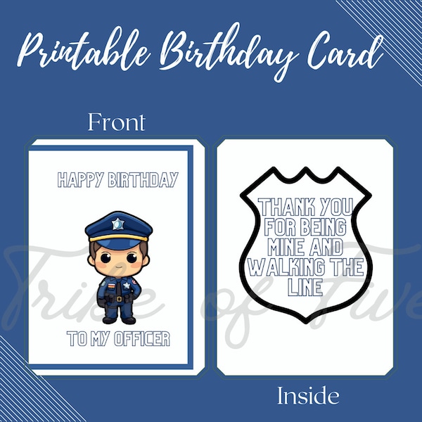 Law Enforcement Birthday Card - Etsy