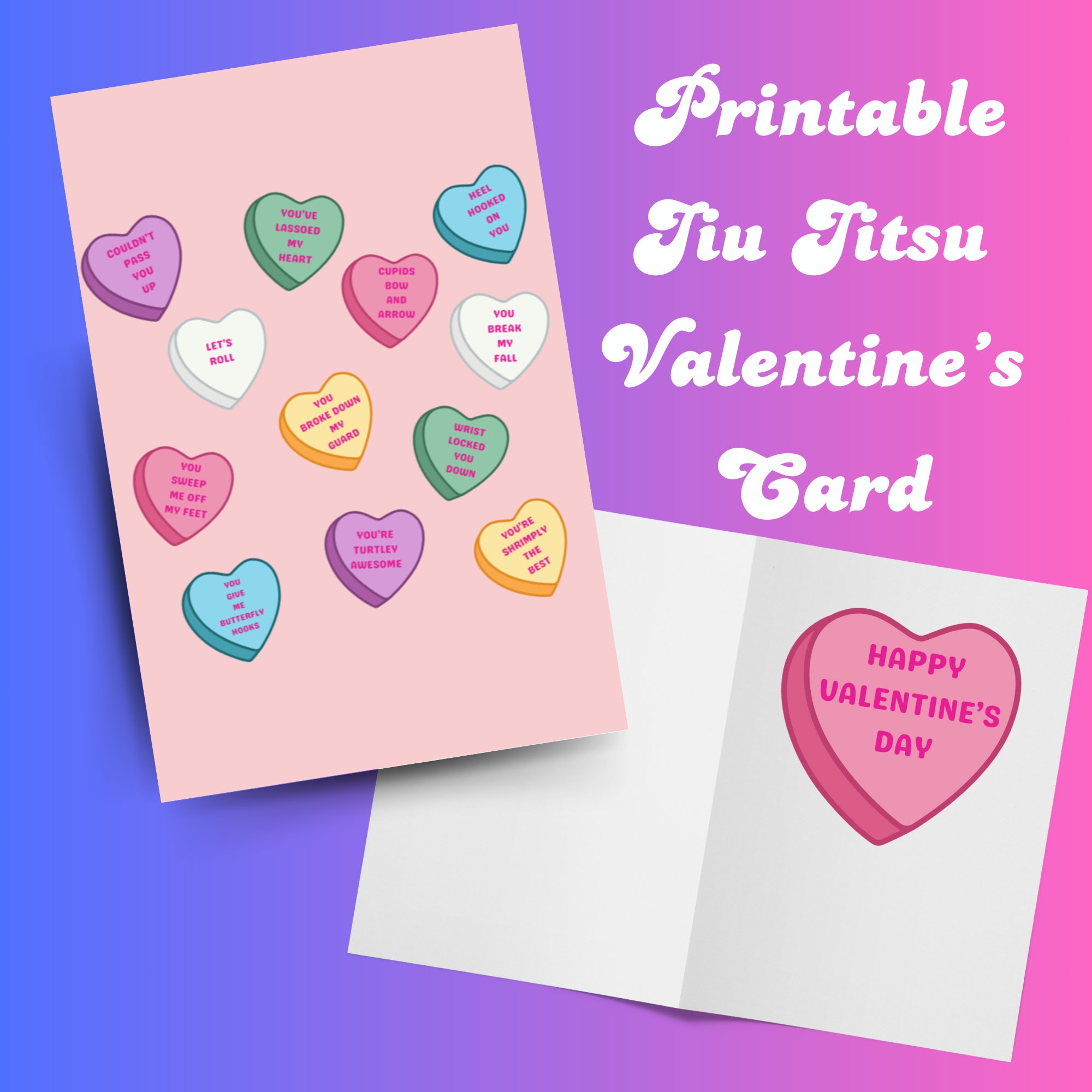 Printable Valentine's Card, Jiu Jitsu Valentine, Kids Valentine's ...