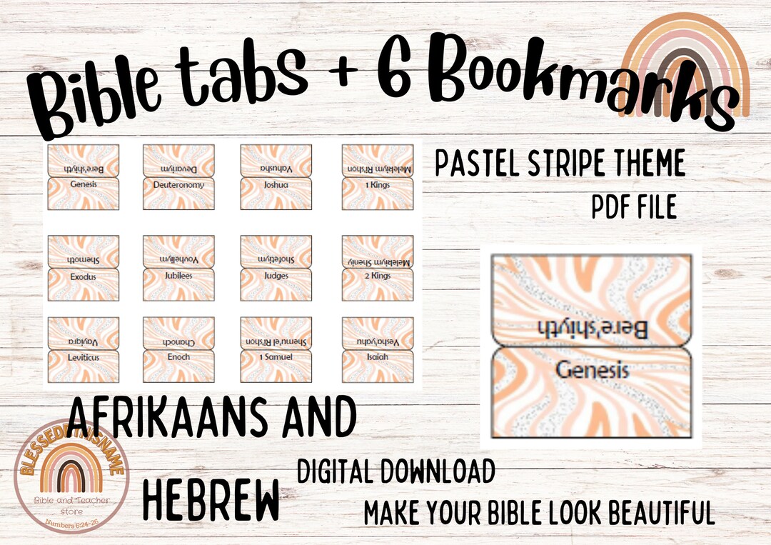 Afrikaans Bybel Tabs 6 Boekmerkies - Etsy