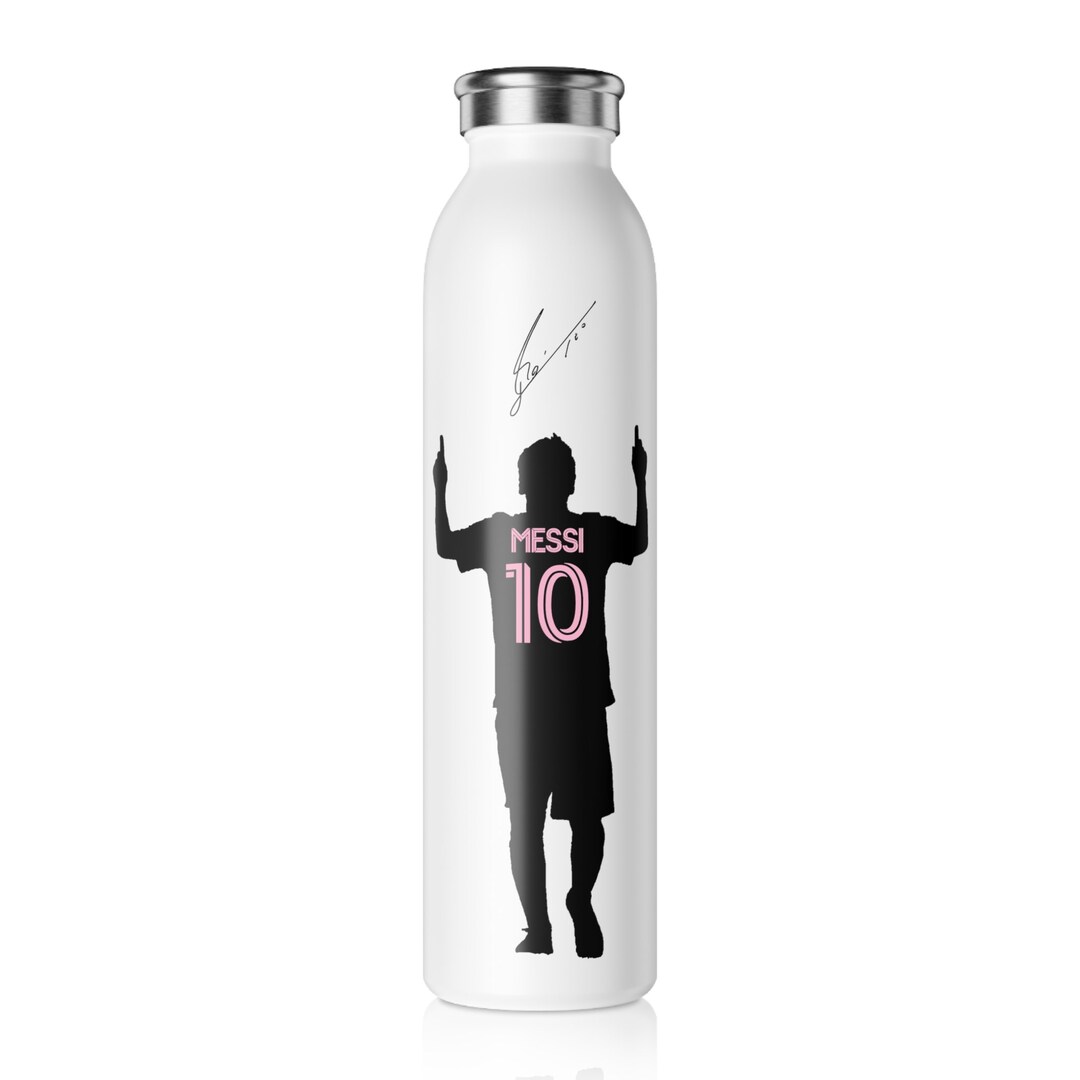 Leo Messi Fan, Inter Miami Slim Water Bottle 20oz Insulated Double Wall ...