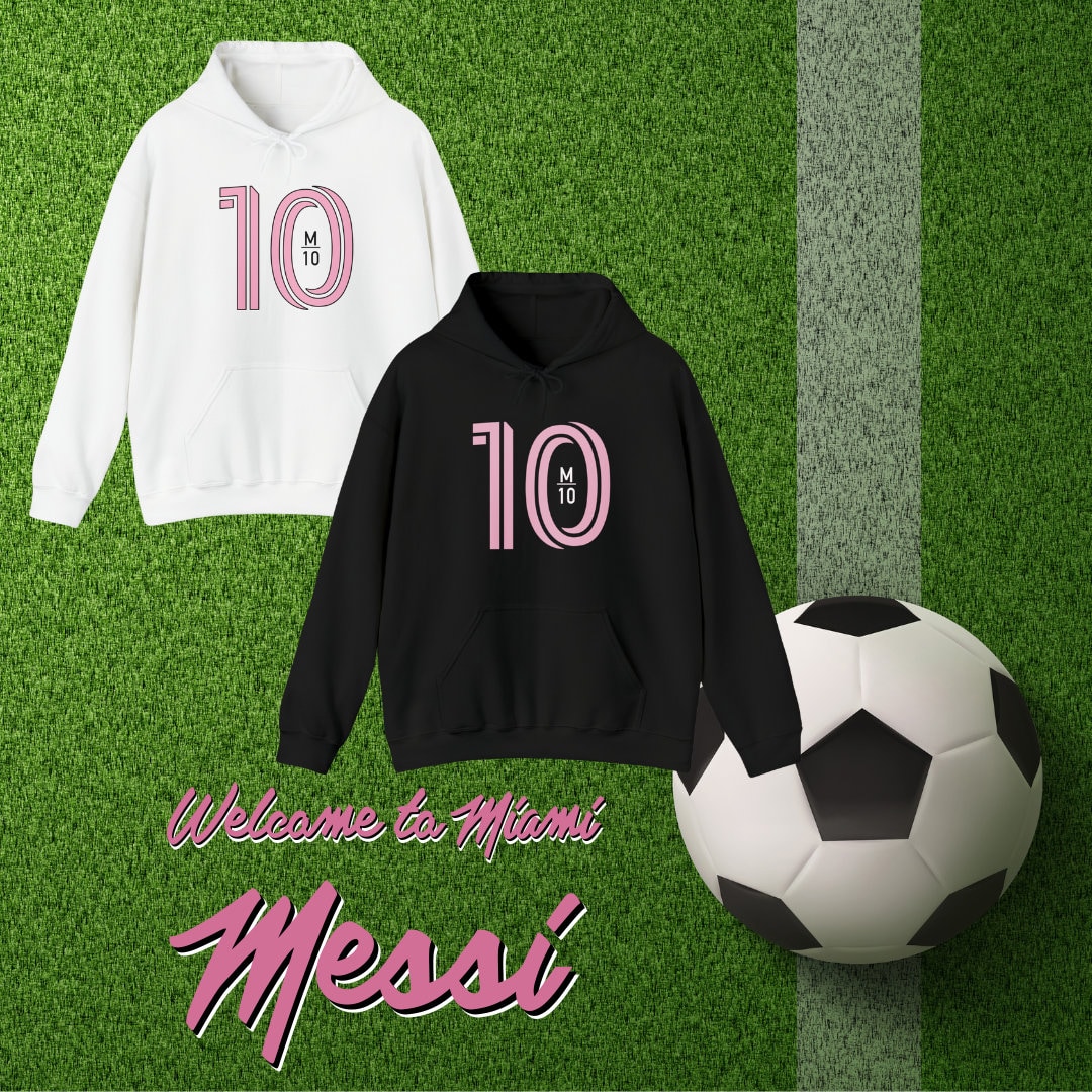 Leo Messi Inter Miami M10 the Goat Adult Pullover Hoodie - Etsy