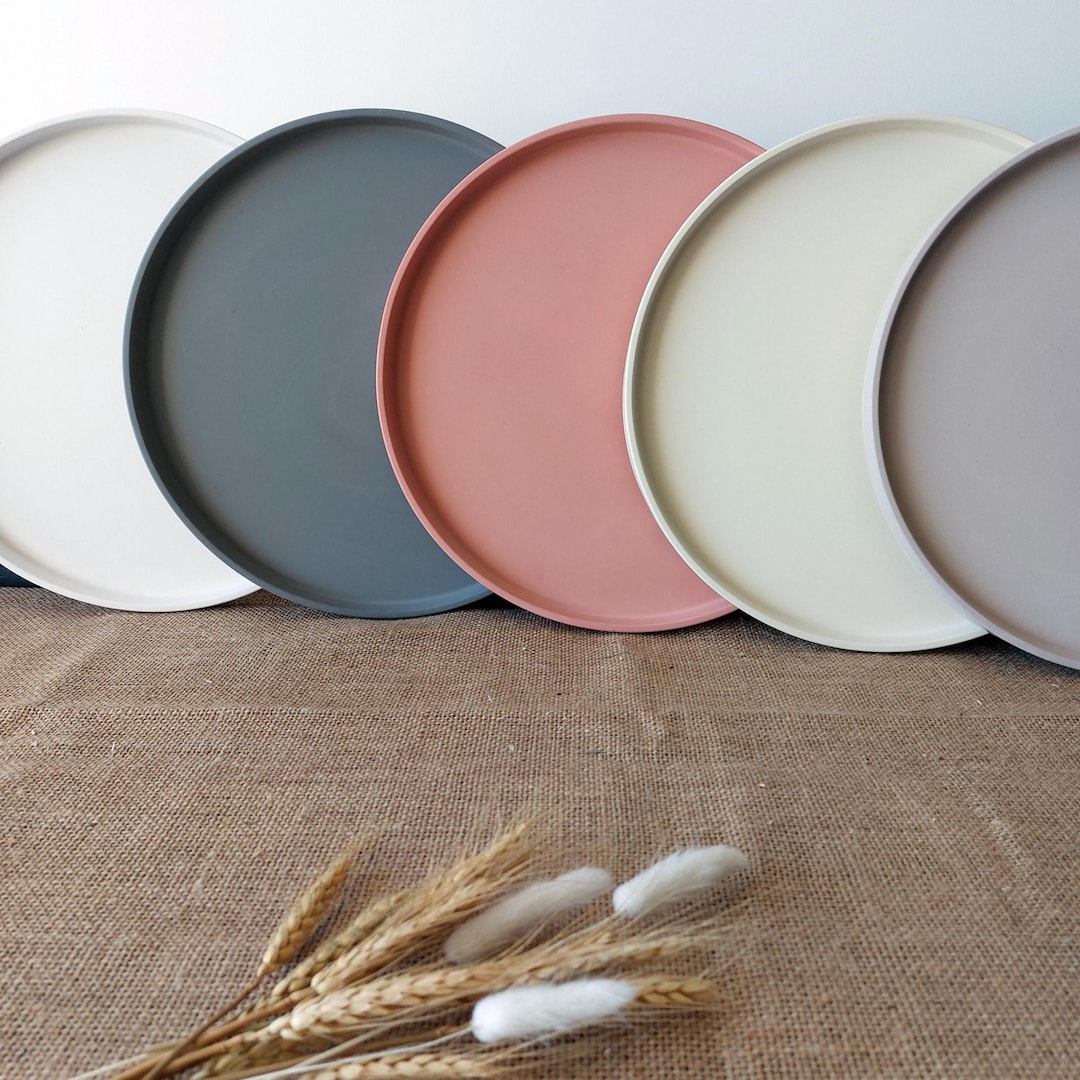 Round Gypsum Tray, Round Concrete Tray, Minimalist Round Dish, Candle ...