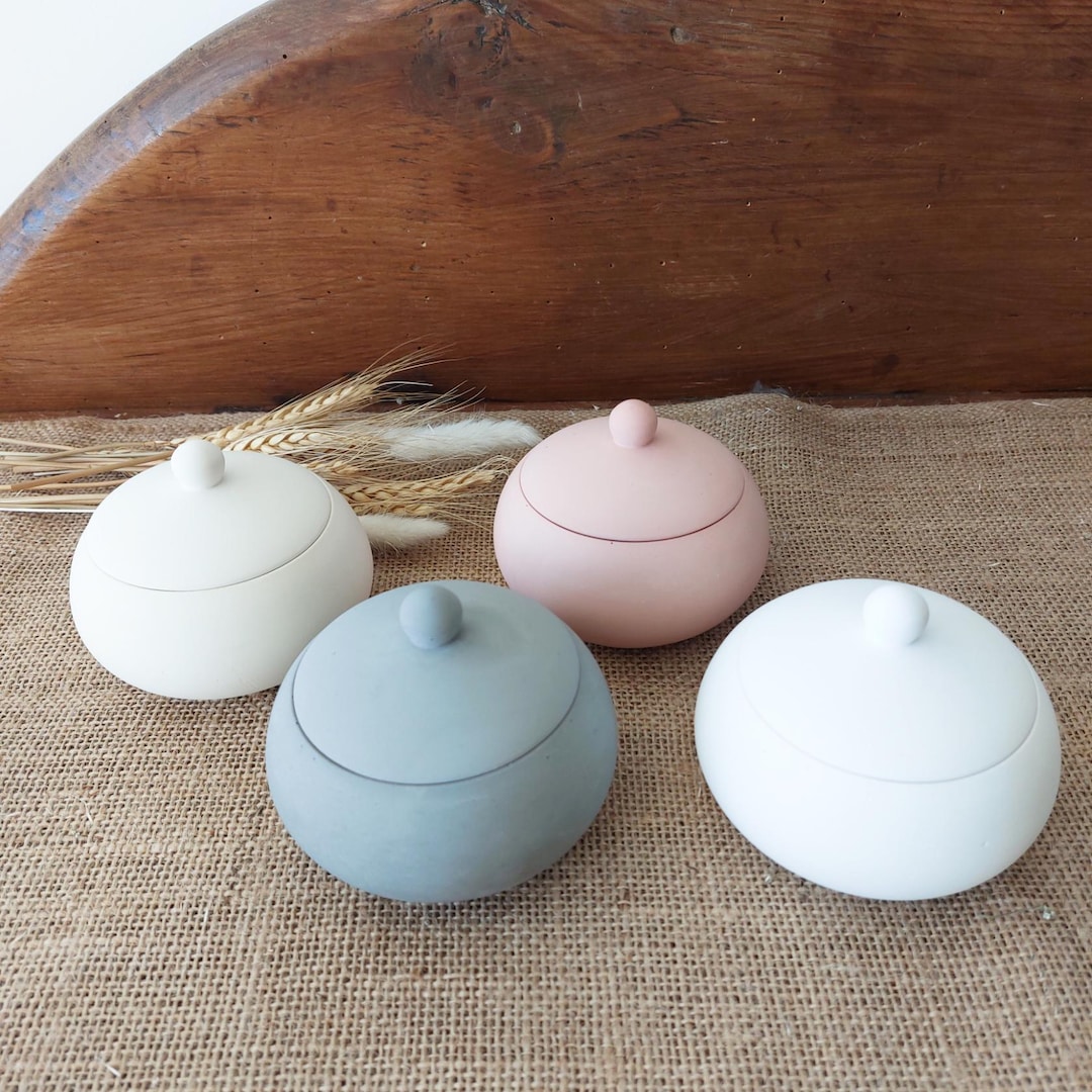 Small Round Ceramic Jars With Lid, Jewelry Box, Sugar Box, Coin Box ...
