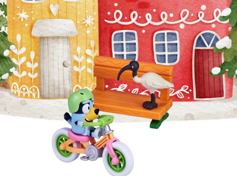 Bluey Bicycle and Friend Figure Pack Bluey Lettering the - Etsy