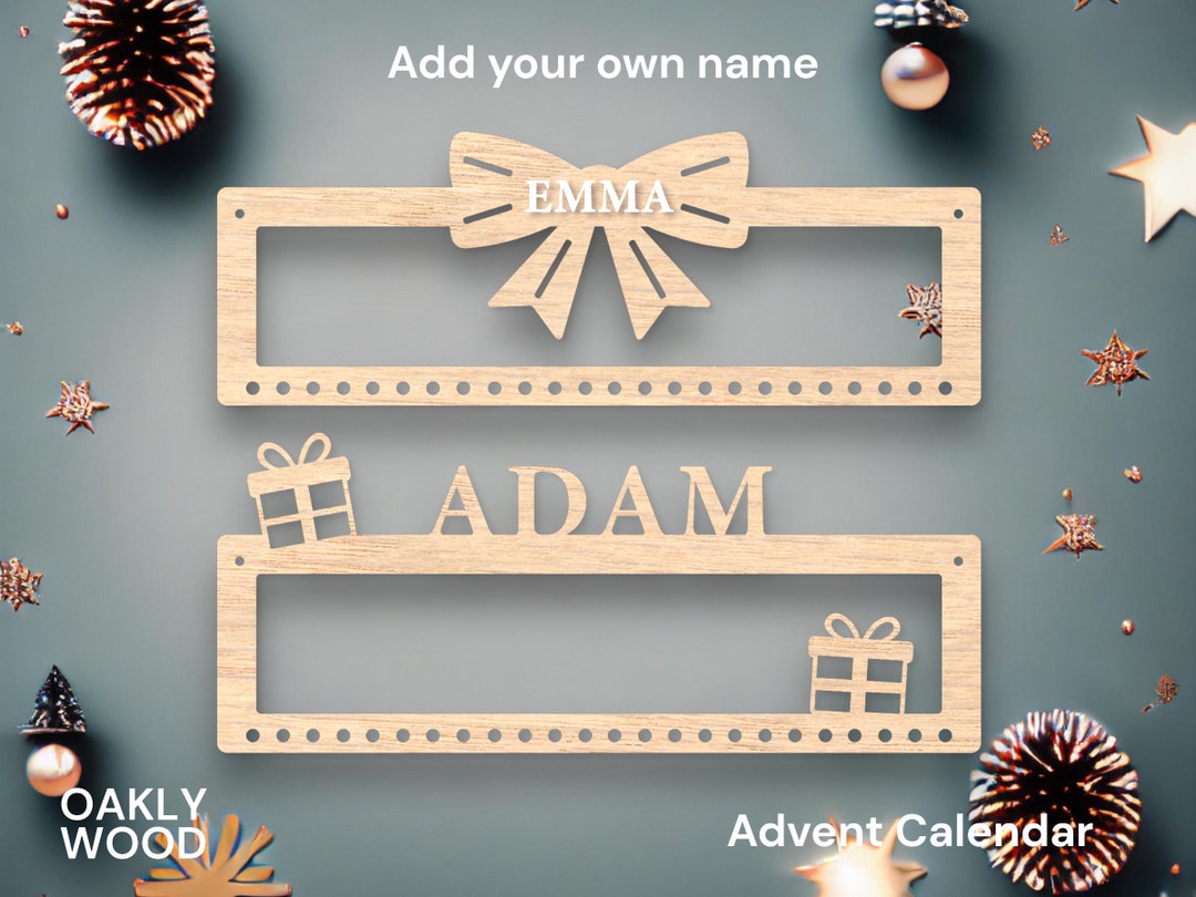 Laser Cut File Advent Calendar Add a Name Two Different - Etsy Australia