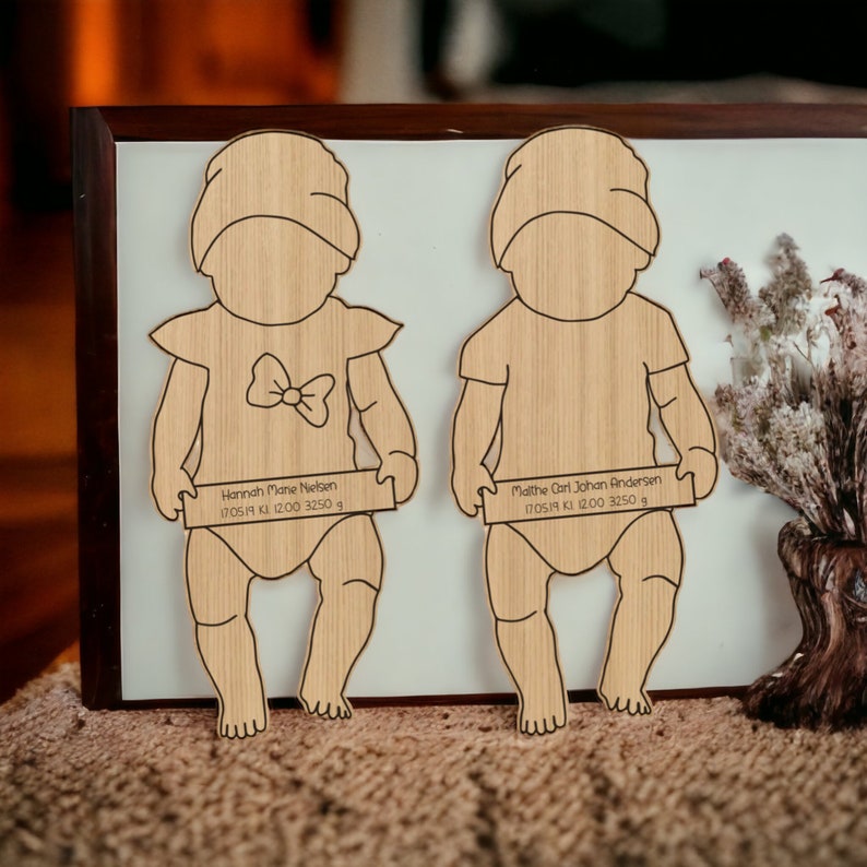 Laser Cut File | 1:1 Baby Birth Announcement | 3 Baby Plaques | Digital ...