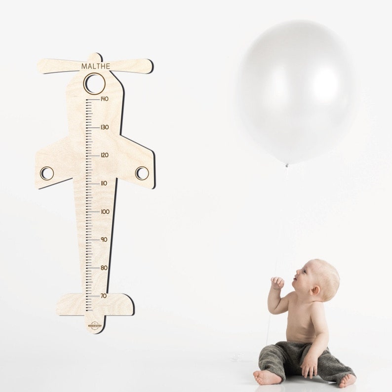 Laser Cut File Airplane Laser Cut File Growth Ruler With Name CM ...