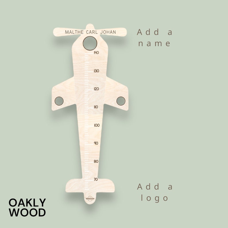 Laser Cut File Airplane Laser Cut File Growth Ruler With Name CM ...