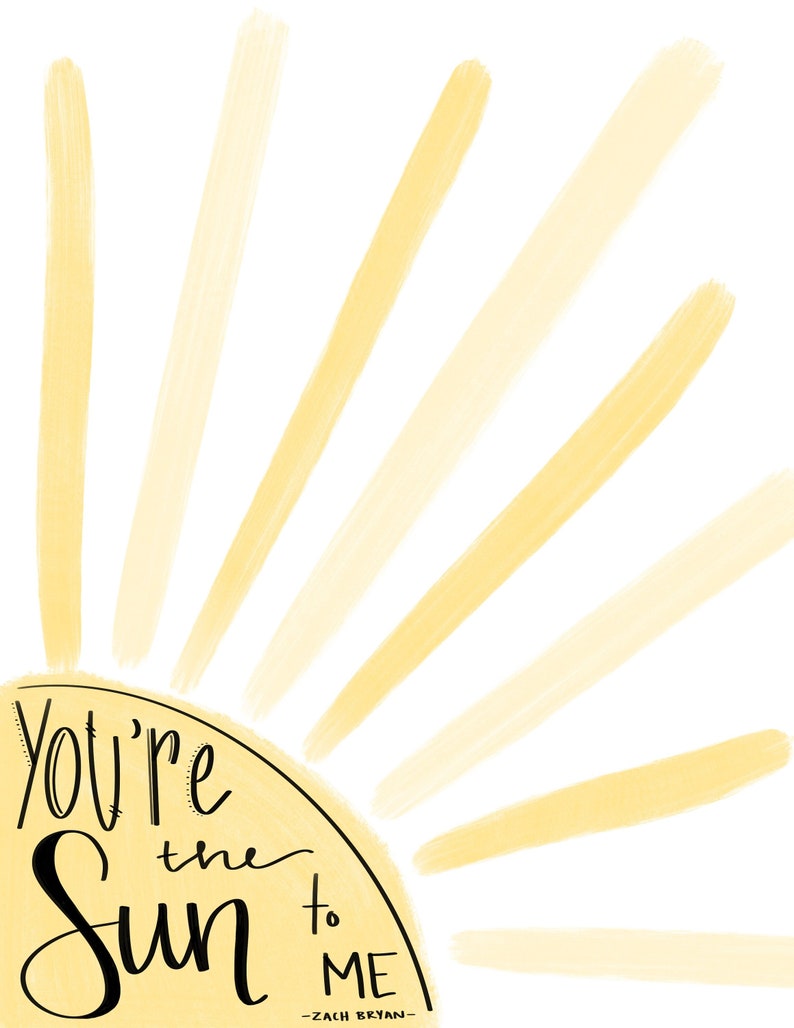 Zach Bryan you're the Sun to Me Digital Print - Etsy