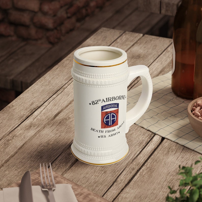 US Army 82nd Airborne 'death From Above' 22oz Ceramic Beer Stein - ORCA ...
