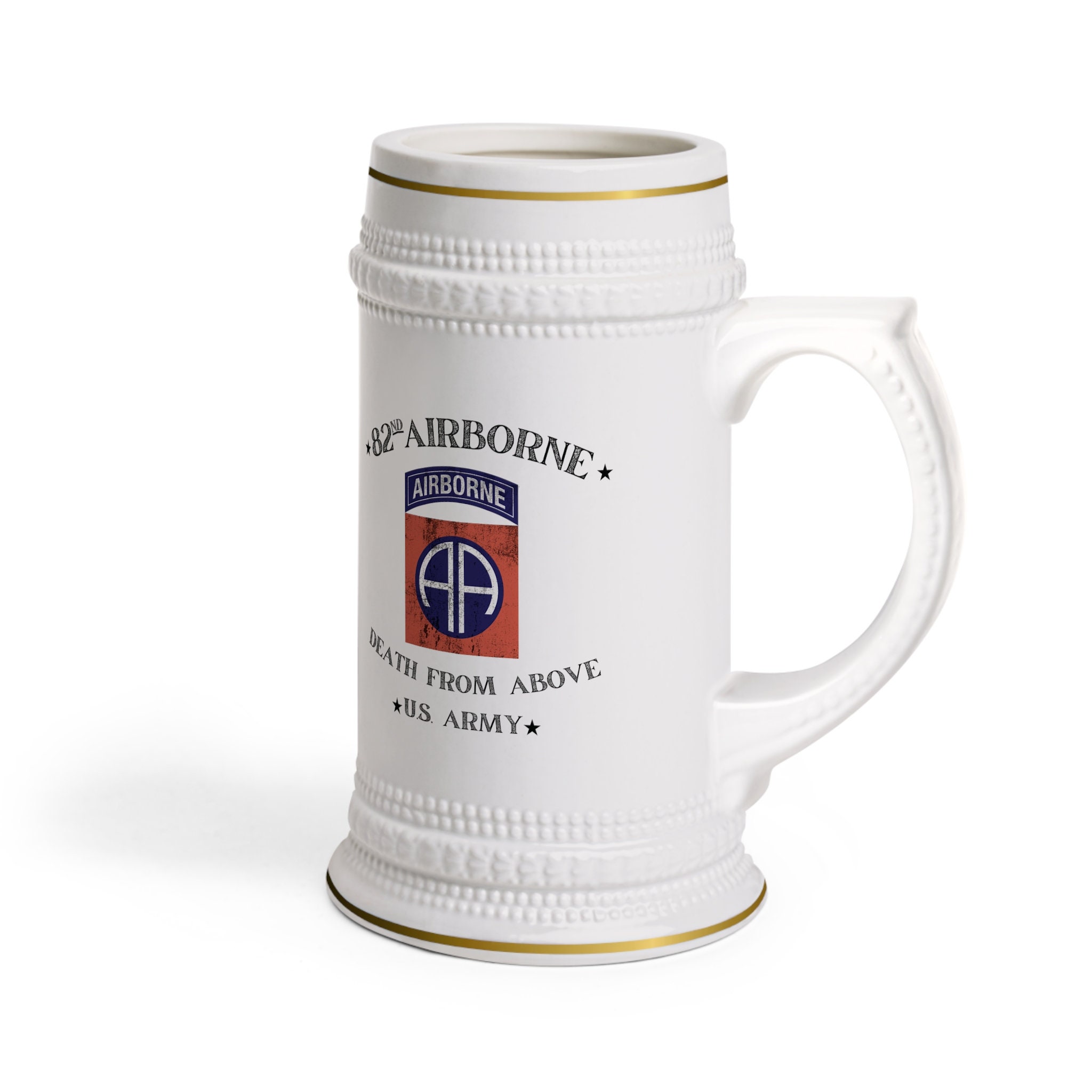 US Army 82nd Airborne 'death From Above' 22oz Ceramic Beer Stein - ORCA ...