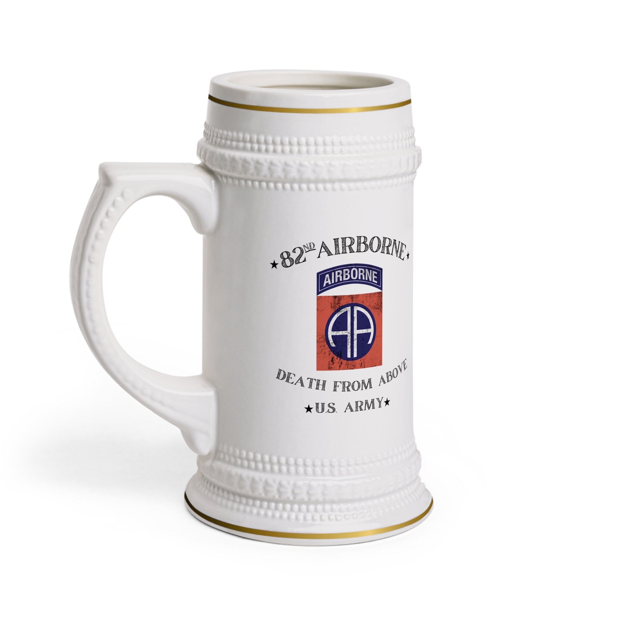 US Army 82nd Airborne 'death From Above' 22oz Ceramic Beer Stein - ORCA ...