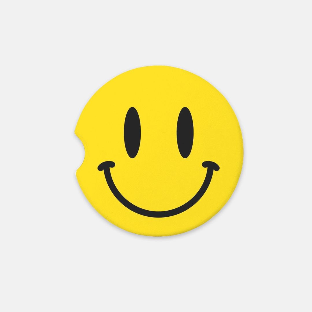 Smiley Face Sandstone Car Coaster, Cute Car Accessories, Car Decor, New ...