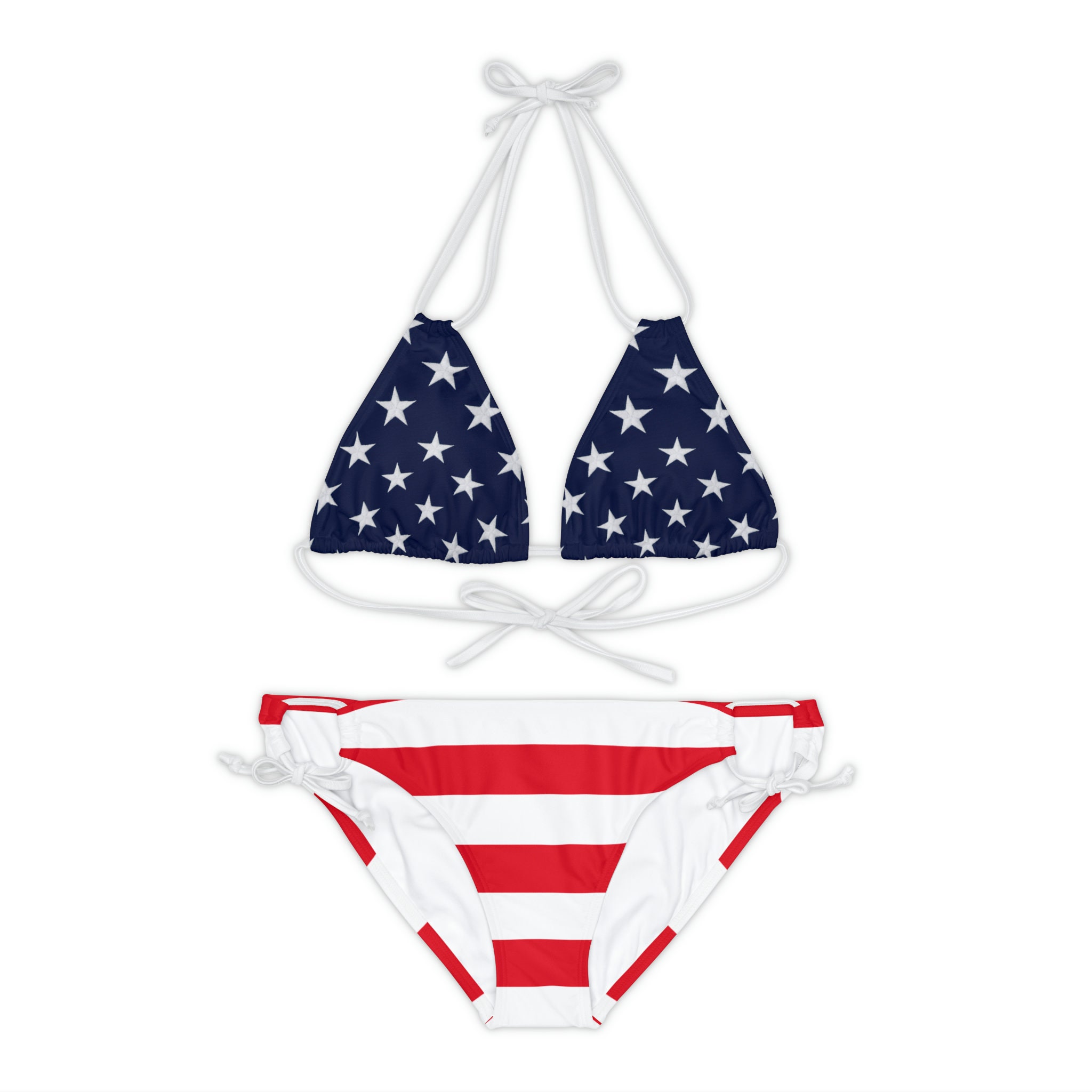 USA Flag Bikini Set Customizable Strappy Two-piece Swimsuit - Etsy