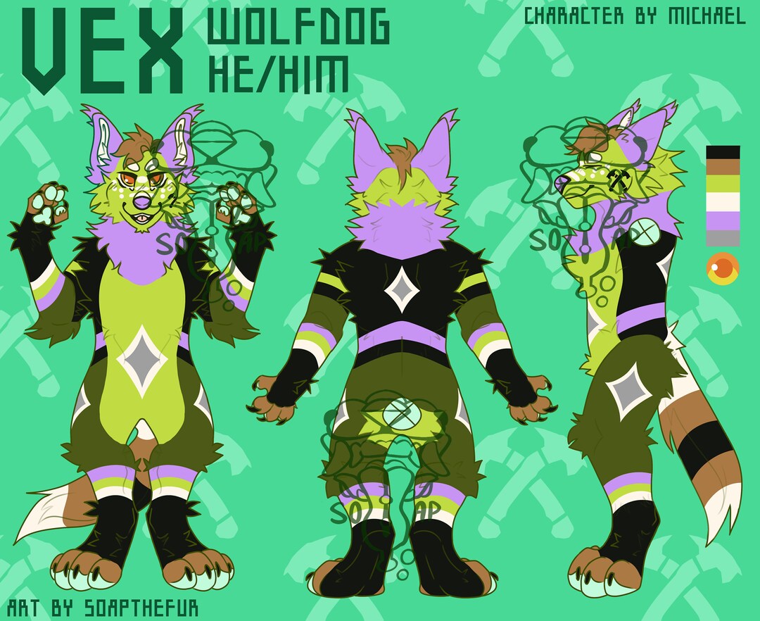 Simple Fursona Reference Sheet Ref Sheet for Furries, Character Ref ...