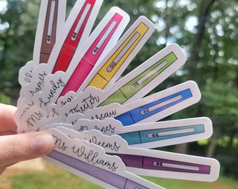 CUSTOM Teacher Flair Pen Sticker Teacher Gift Personalized Teacher ...